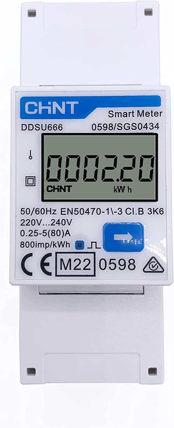 Buy CHINT DDSU66 Large LCD AC Meter Top-hat Rail, 5(80) A Single Phase ...