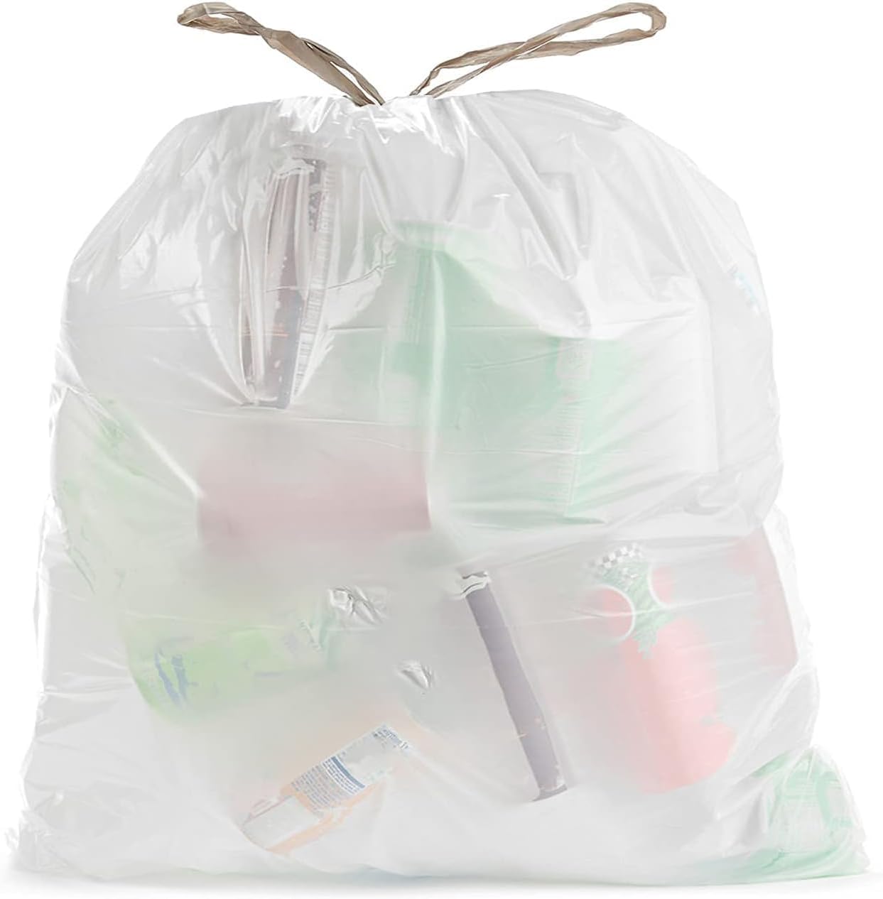 Amazon.com: NINESTARS Extra Strong White Trash Bag w/Drawstring Closure ...