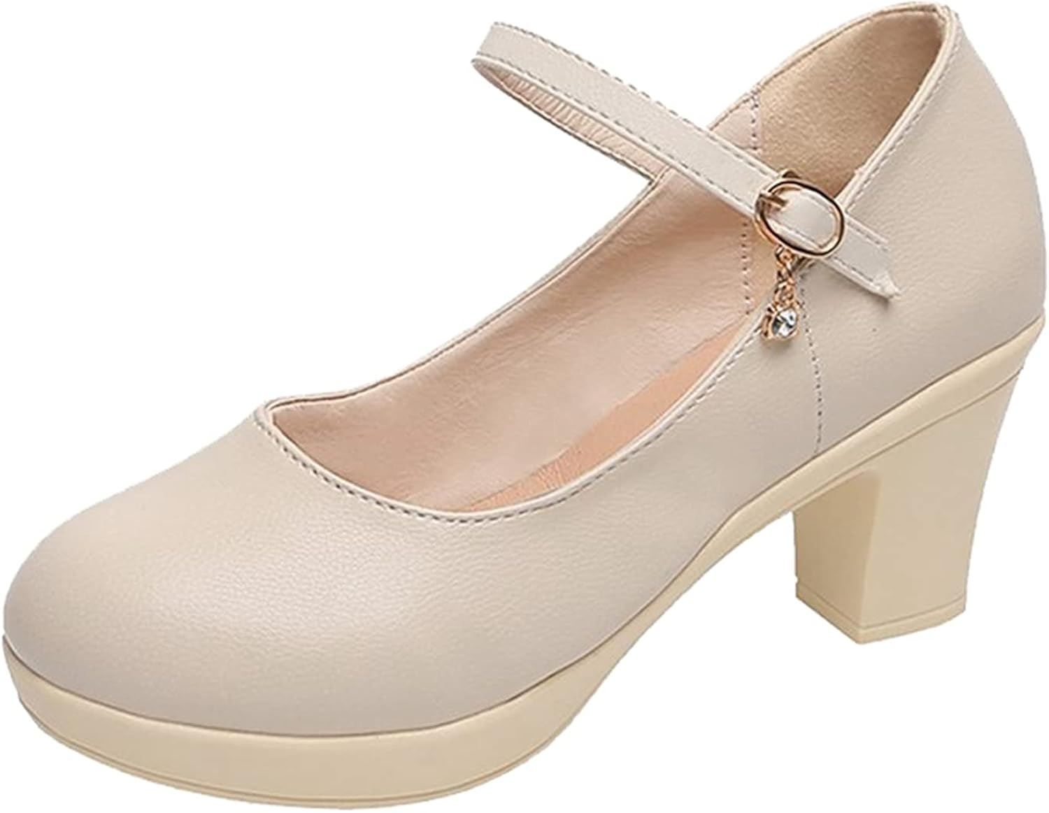 Scarpe da Donna Mary Jane Décolleté Eleganti con Tacco Largo Scarpe da Donna con Cinturino con ...