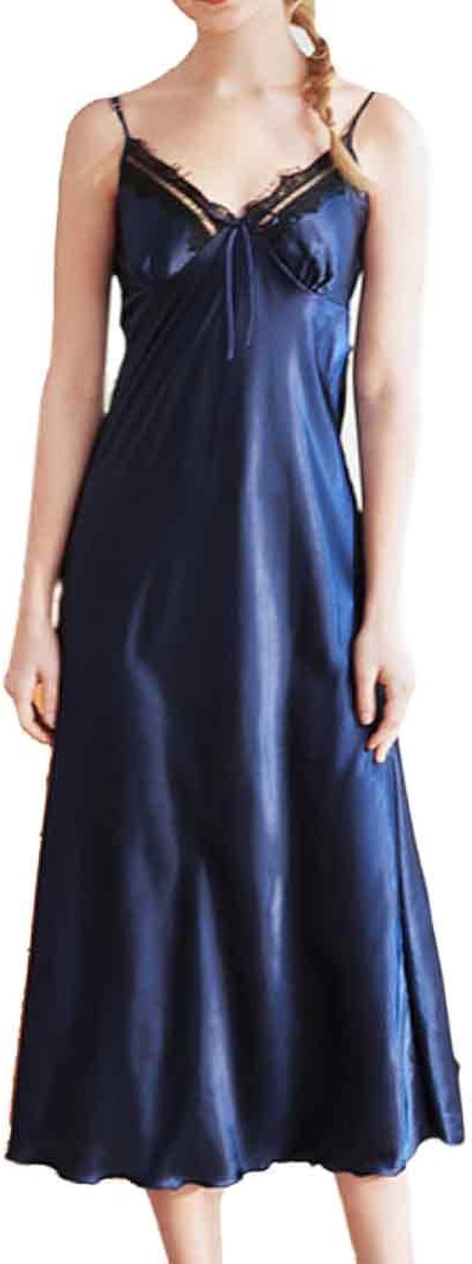 Yefree Estate Femminile Lunga Sezione Sexy Sling Camicia da Notte ...