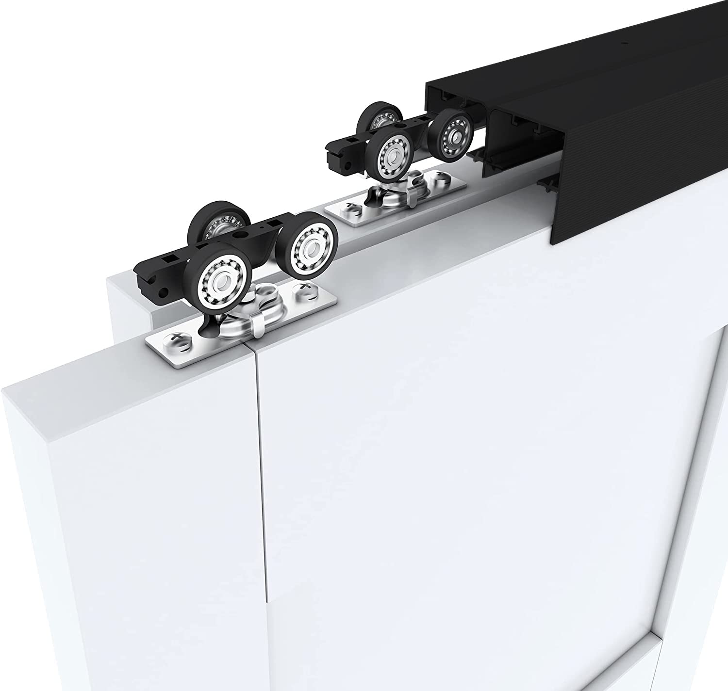 Amazon.com: Black Aluminum Sliding Bypass Track and Hardware Set for 2 ...