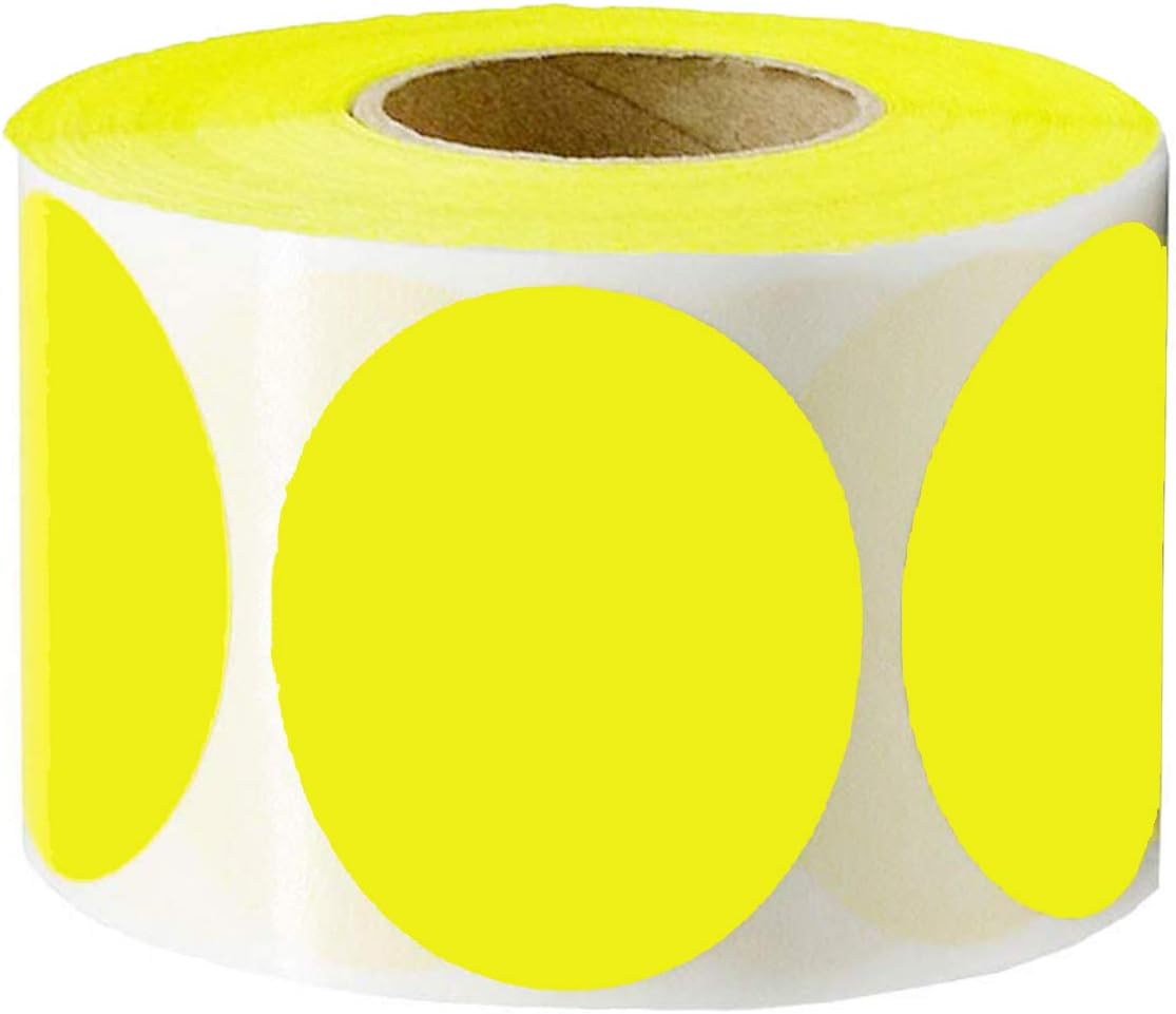 Fluorescent Yellow Circle Dot Stickers - 500 Pack Bahrain | Ubuy