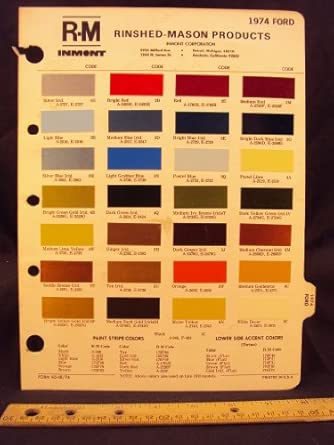 1974 FORD Paint Colors Chip Page | Amazon.com.br