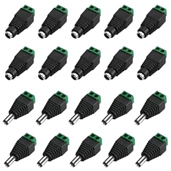Amazon.com: Togconn 10 Pairs 12V DC Power Jack Connector 5.5mm x 2.1mm 12V Power Jack Plug ...