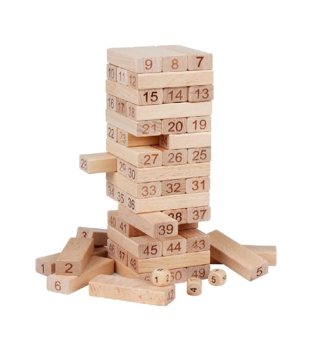 Buy Jenga Wooden Blocks Timber Tower Tumbling Game Balancing Game for ...