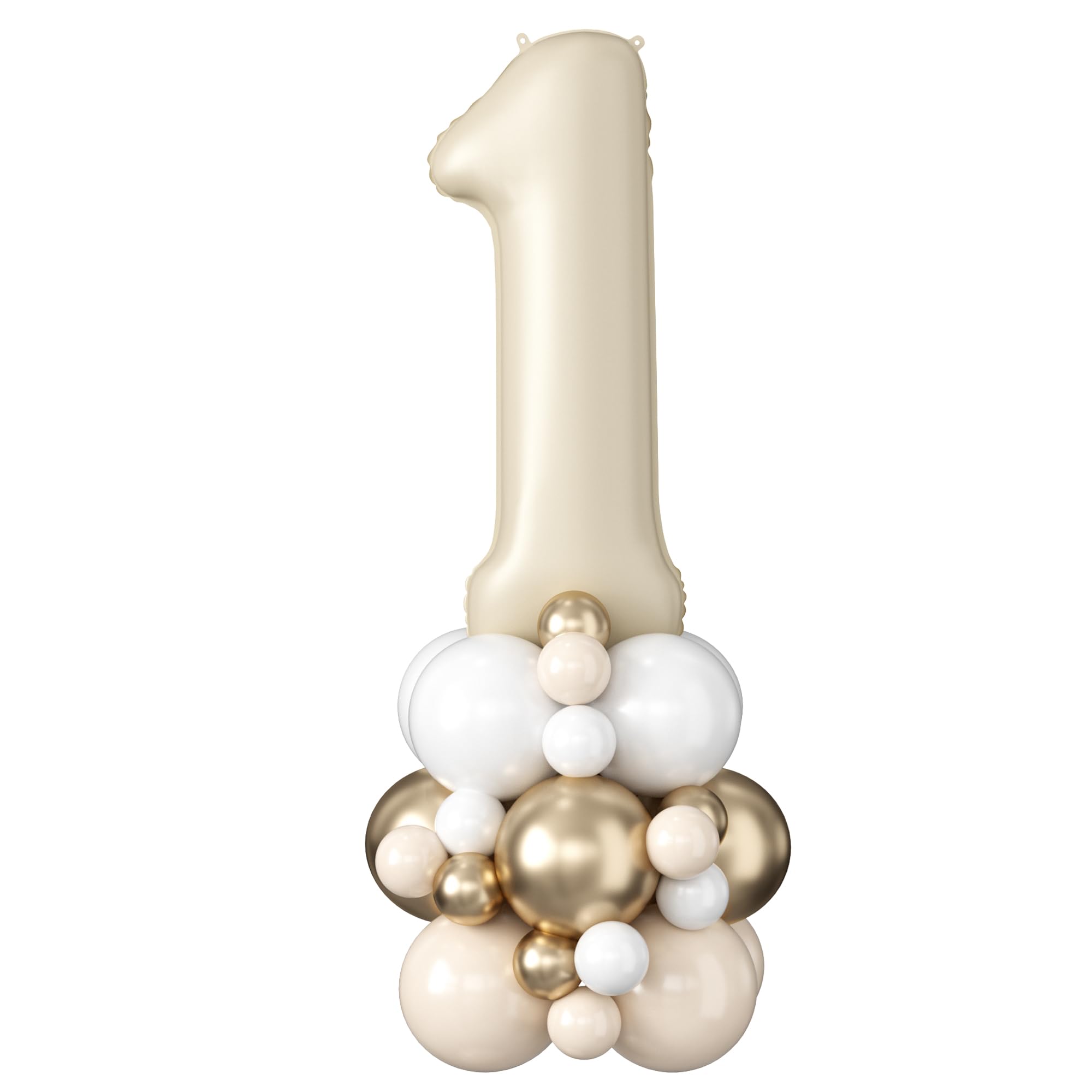 Amazon.com: 40 Inch Cream Number 1 Balloon for 1st Birthday Decorations ...