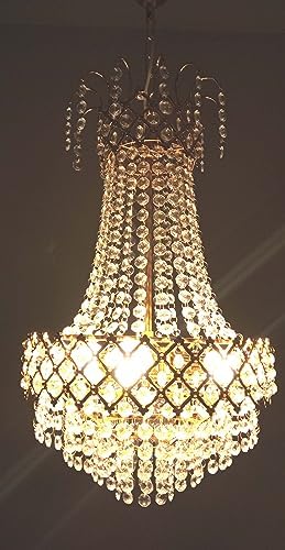 Buy SHRI MAHAL ANTIQUES Crystal Big Size Jhumar Ceiling Light for ...