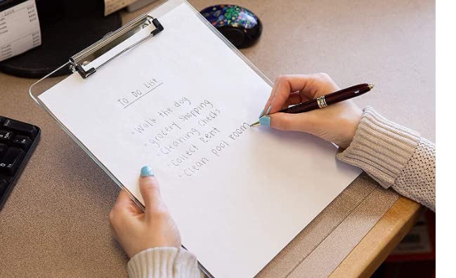 ISKA Paper Clip Acrylic Acrylic Paper Clipboard Writing Pad, Exam Board ...