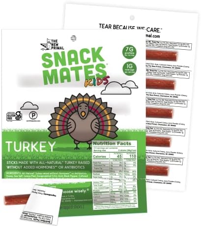 Amazon.com: The New Primal Snack Mates Turkey Sticks, Gluten Free ...