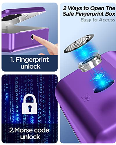 AICase Biometric Fingerprint Storage Box,AICase Portable Cash Jewelry ...