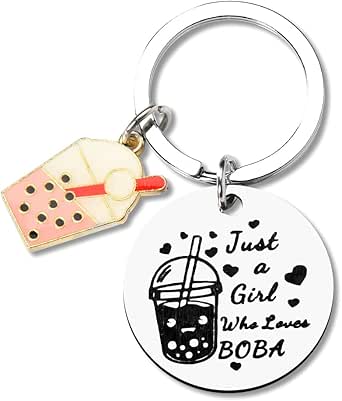 Funny Boba Girl Keychains Birthday Gifts for Women Best Friend Party ...