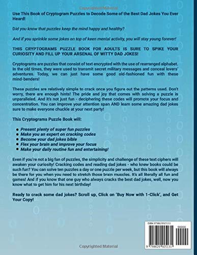 Snapklik.com : Cryptograms Puzzle Book For Adults: Dad Jokes Edition ...