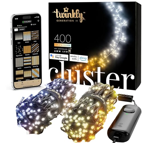 Twinkly Cluster – App-Controlled LED Christmas Lights with 400 AWW ...