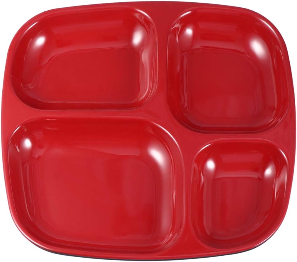 Amazon.com | Hemoton Divided Plates 4 Compartments Plastic Divided ...