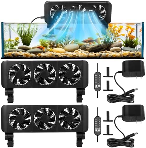 Amazon.com: Tujoe 2 Pcs Aquarium Chillers Fan 3 Head Adjustable Fish ...