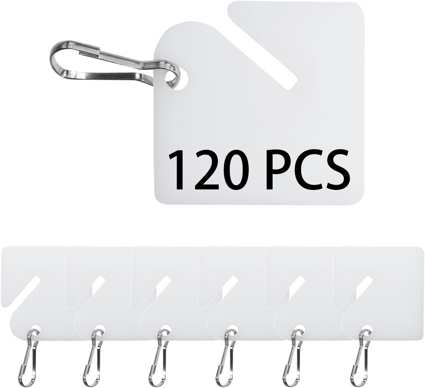 Amazon.com : 50 Pcs Key Tags Plastic Slotted Tags with Upgrade Round ...