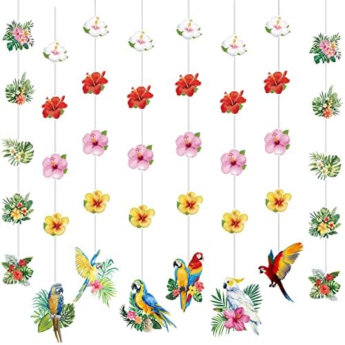Amazon.com: Tiki and Flowers Lanterns Banners Luau Party Decorations ...