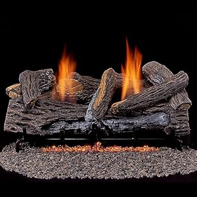 Duluth Forge Ventless Natural Gas Log Set - 24 in. Stacked Oak, 33,000 ...
