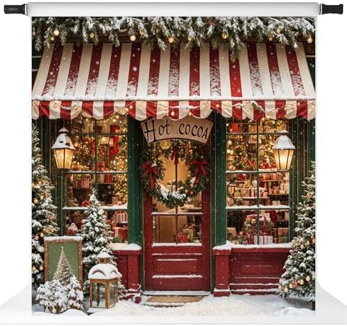Amazon.com : Kate Christmas Store Backdrops Hot Cocoa Christmas ...