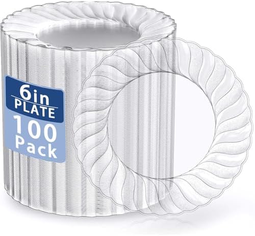 Amazon.com: Stock Your Home Premium Clear Plastic Dessert Plates, 6 ...