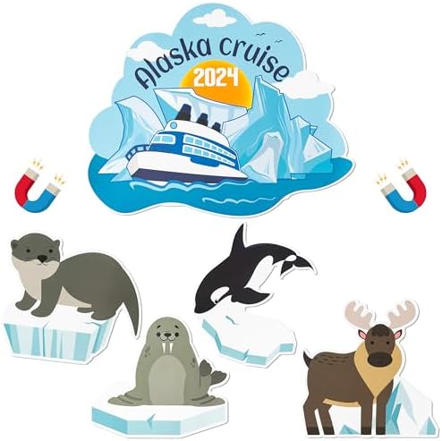 Amazon.com: JAPBOR 5PCS Cruise Door Magnet, Alaska Cruise Refrigerator ...