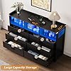 Amazon.com: Whalefall Black LED Dresser for Bedroom, 6 Drawer Dressers ...