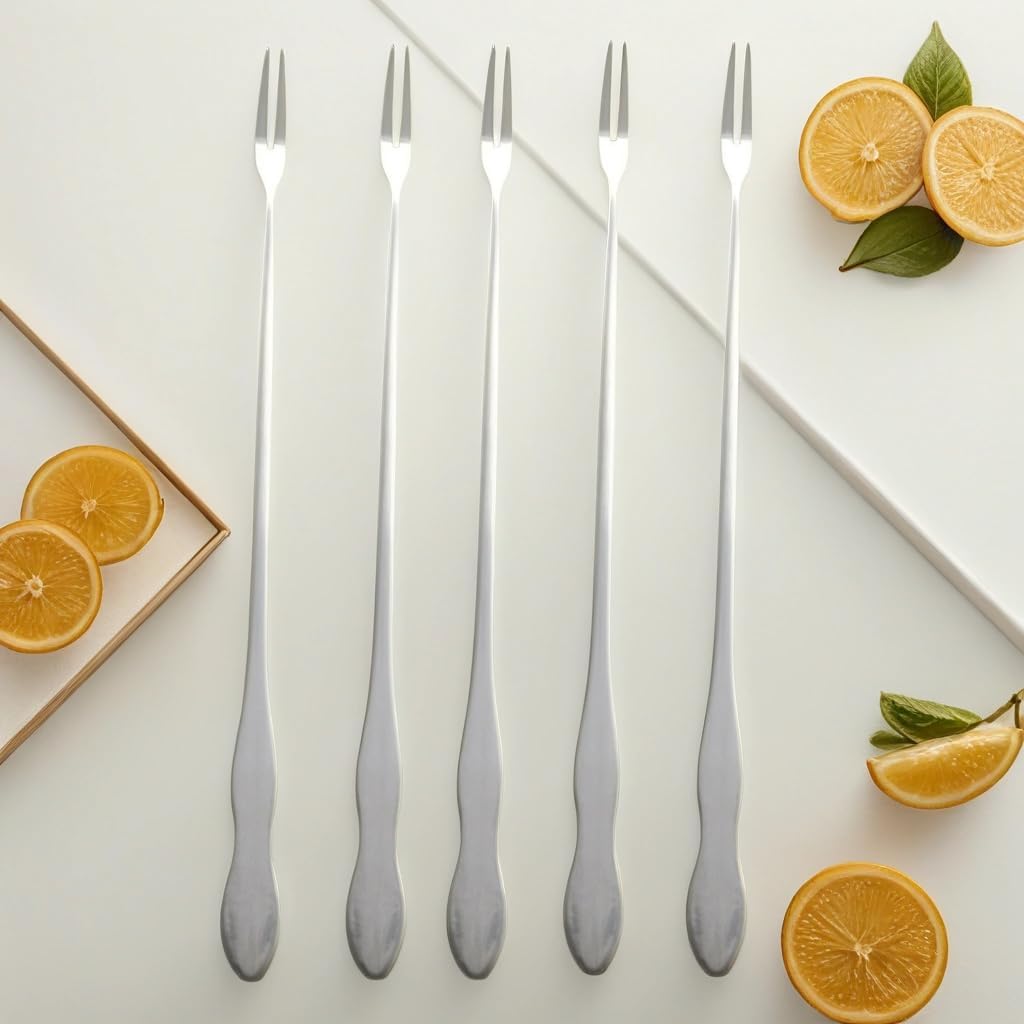Amazon.com | 10 Inches Long Pickle Fork, 5 Pcs Long Handle Olive Fork, Stainless Steel Cocktail ...