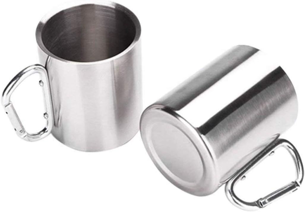 Amazon.com: VizGiz 2 Pack Camping Mugs Camp Coffee Mug with Carabiner ...