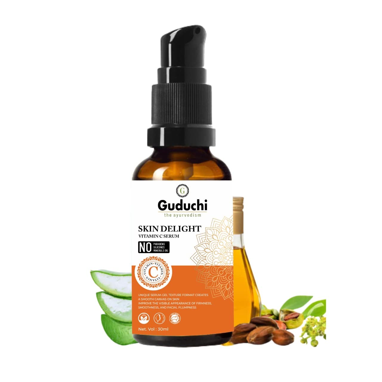 Guduchi Ayurveda Skin Delight Face Serum with Jojoba oil & Aloe Vera ...