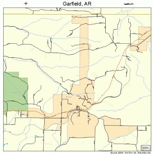 Amazon.com: Large Street & Road Map of Garfield, Arkansas AR - Printed ...