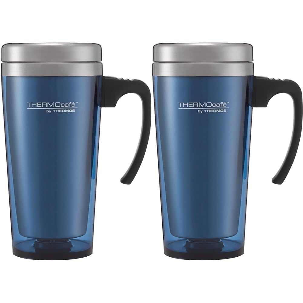 THERMOcafé by THERMOS Translucent Travel Mug, Blue, 1 Count, Pack of 2 ...