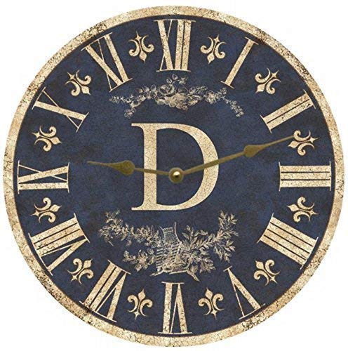Amazon.com: Personalized Monogram Clock- Blue Monogram Clock : Handmade ...