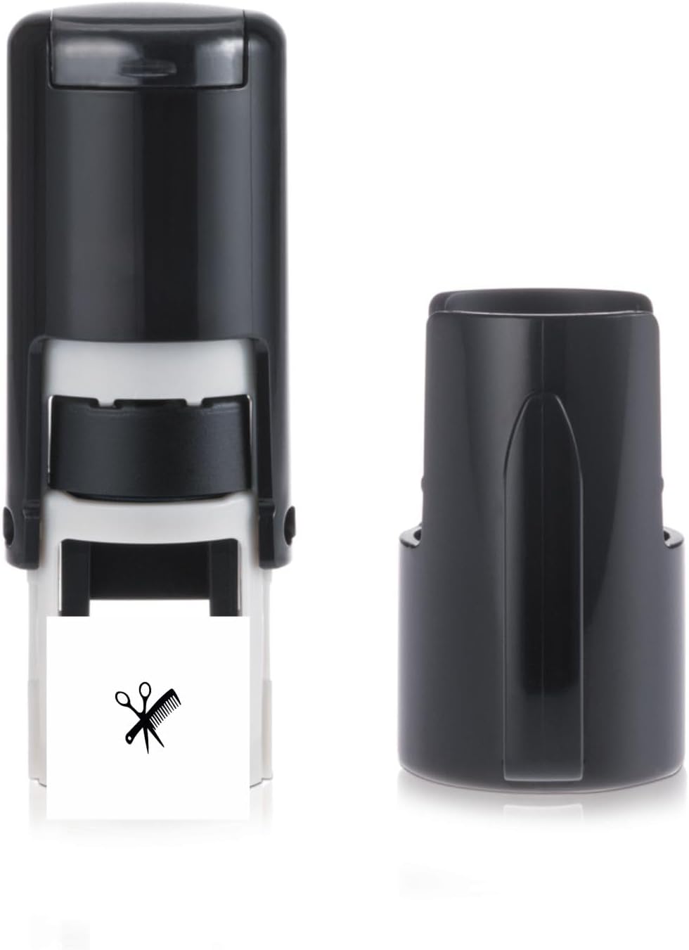 Scissors & Comb Stamp – Loyalty Card Stamper - Self Inking Black Ink ...