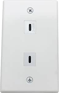 Halokny USB-C Wall Outlet, 2 Port Type C Keystone Jack Wall Plate for ...