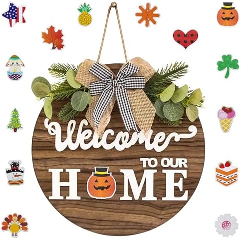 Amazon.com : Upstout Interchangeable Seasonal Welcome Sign Front Door ...