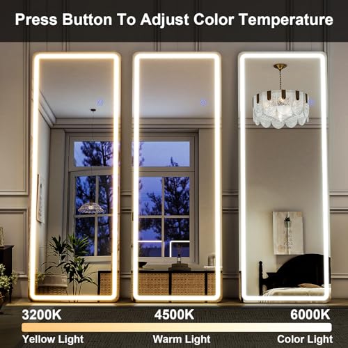 Snapklik.com : GLSLAND LED Full Length Mirror 64 X 21 Full Body Mirror