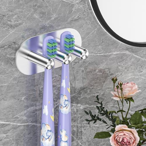 Amazon.com: XILIMEN Toothbrush Holder, 2 Slots Self Adhesive Wall Mount ...