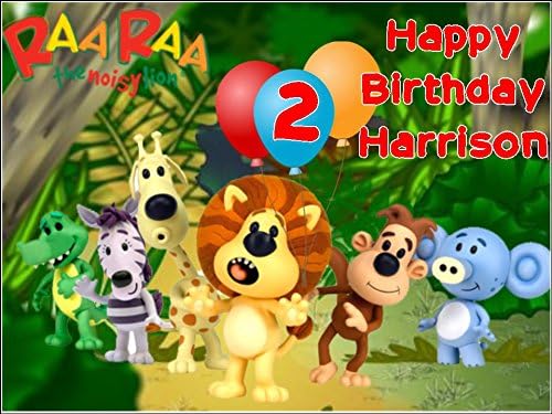 A4 RaaRaa The Noisy Lion Edible Icing Birthday Cake Topper RAA RAA ...