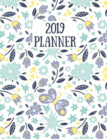 Amazon.com: 2019 Planner: Lavender blue yellow flowers 2019 Weekly ...