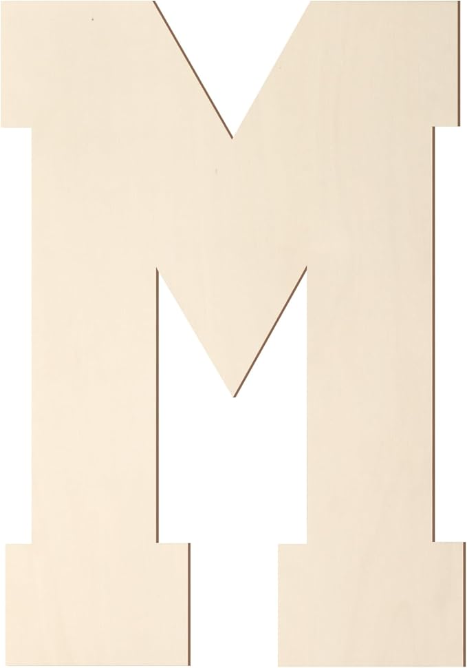 Amazon.com: Wooden Letters 8 Inch, Big Wooden Letter M Shape Cutout ...