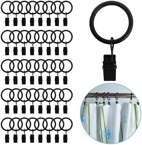 Anneaux pour Rideaux, 20 Pièces Anneau de Rideau avec Clips Anneaux de ...