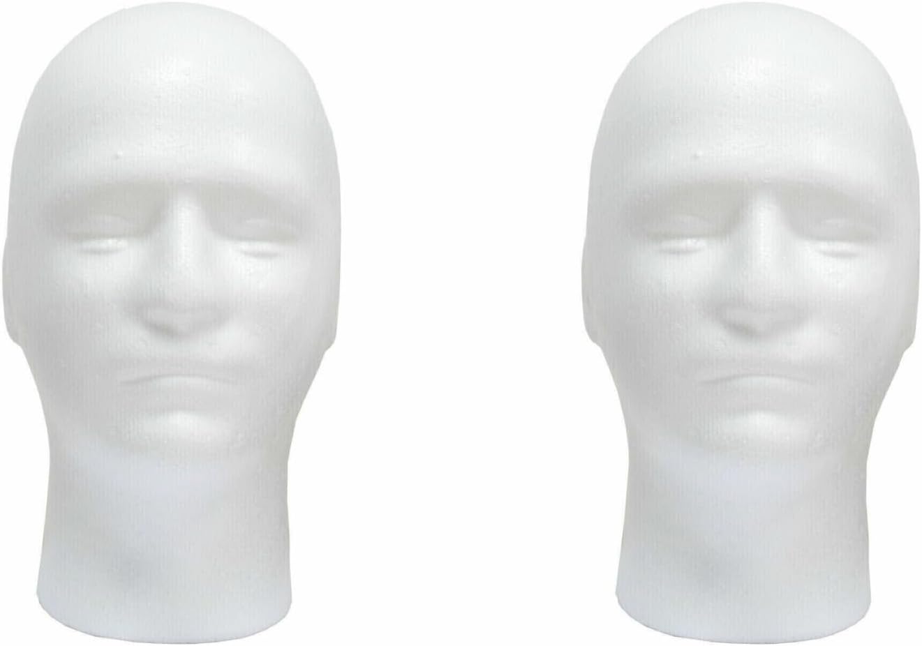 2 Pack Make Man Styrofoam Foam Head Stand Model Display Wig Polystyrene ...