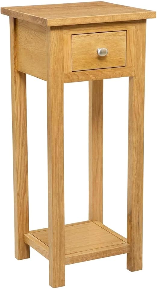 Hallowood Furniture Waverly Oak Tall Console Table with Drawer & Shelf ...
