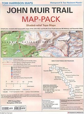 Amazon.com: John Muir Trail Map-Pack: Shaded Relief Topo Maps: Sports ...