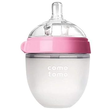 Amazon.com : Comotomo Natural Feel Set - Single Pack Pink 5 oz Baby ...