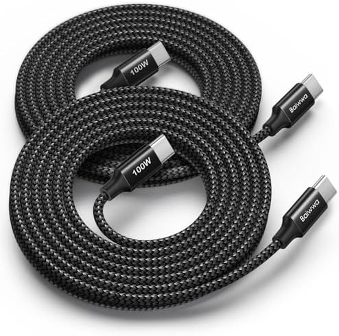 Amazon.com: USB C to USB C Cable 100W [10FT/2-Pack], Long USB Type C ...