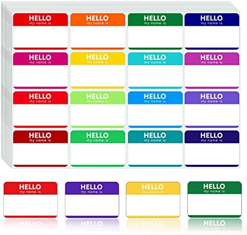 Amazon.com: 100 Count Name Tags | Hello My Name is Stickers | Red Name ...
