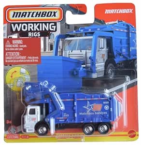 Matchbox Excavator, Garbage King XL, Working Rigs, 1:64 Scale, Blue ...