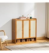 Amazon.com: Suwoic Shoe Cabinet with 2 Doors for Entryway, 4 Tier Shoe ...