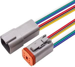 Amazon.com: HiSport 6 Pin DT Connectors Waterproof Kit, 6 Pin ...